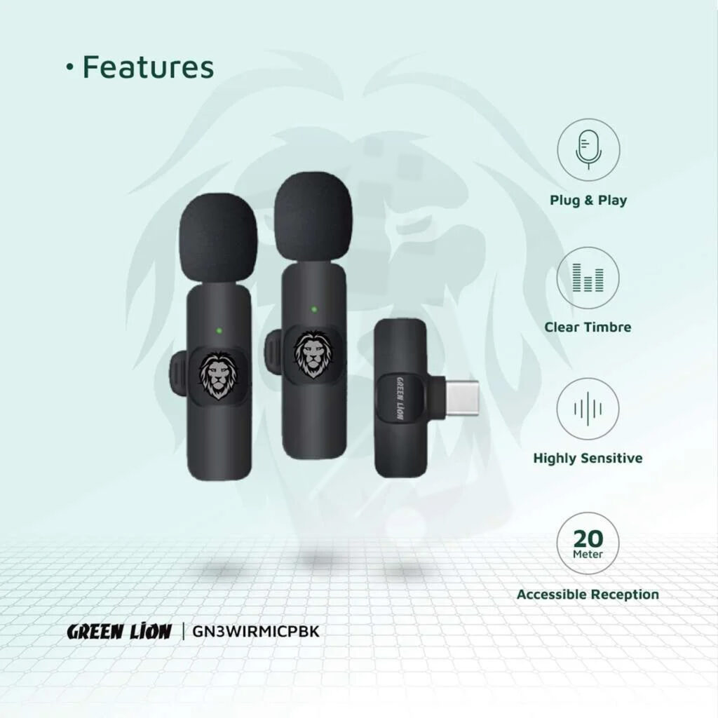 Green Lion 3 In 1 Wireless Microphone - iDealz